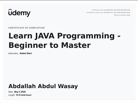java programming learningjourney udemy softwaredevelopment coding… abdallah abdul wasay