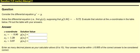 Solved Solvequestionconsider The Differential Equation