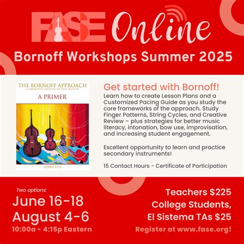 3 Day Online Workshops Summer 2025 Fase Foundation For The