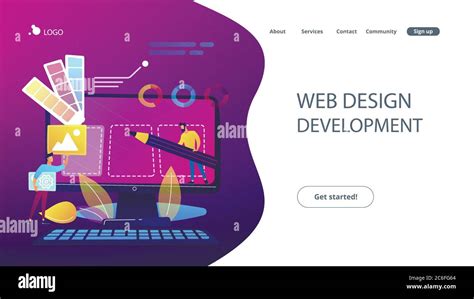 Web Design Development Concept Vector Illustration Stock Vector Image