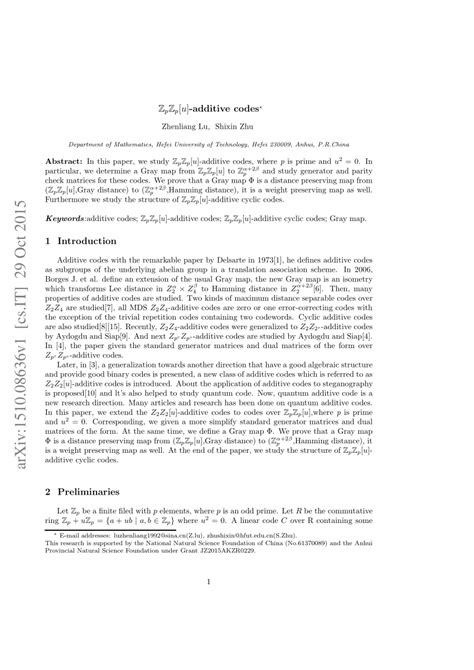 Pdf Mathbb Z Pmathbb Z P U Additive Codes