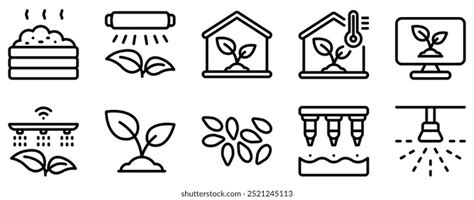 Machine Learning Icon Set Advanced Line Stock Vector Royalty Free