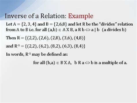 Discrete Mathematics Lecture12 Inverse Of A Relation Let