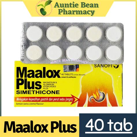 Maalox Plus 40 Tablets Lazada