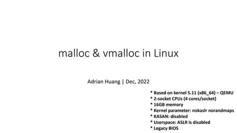 Malloc And Vmalloc In Linux Pdf Operating Systems Computer Software