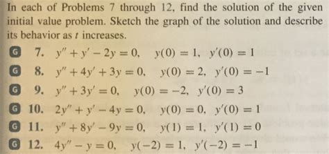 Solved G G In Each Of Problems Through Find The Chegg Com