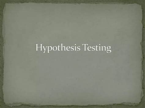 PPT Hypothesis Testing PowerPoint Presentation Free Download ID 2398644