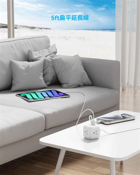 台湾魔方延長線 轉向插座 擴充延長線 Usb Type C插座 超扁頭扁線 旅行便攜式110 220v桌面插座免運 蝦皮購物