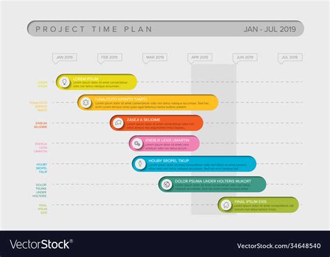 Gantt Project Production Timeline Graph Royalty Free Vector