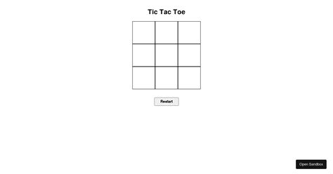 React Tic Tac Toe Codesandbox