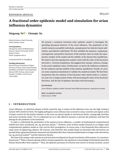 A Fractional Order Epidemic Model And Simulation For Avian Influenza