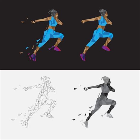 Premium Vector Women Colorful Polygons