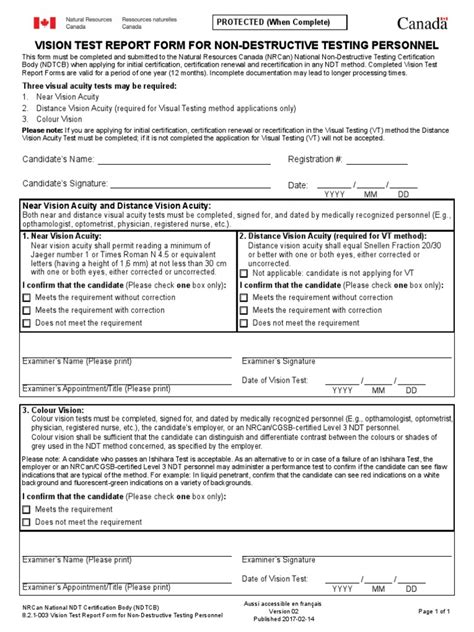 ndt vision test form pdf visual acuity nondestructive testing
