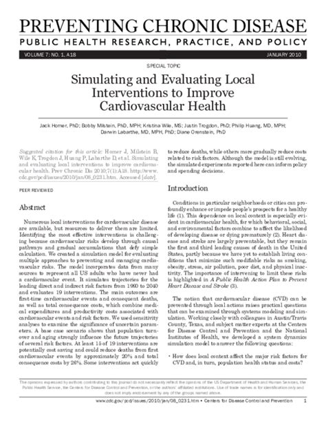 Pdf Simulating And Evaluating Local Interventions To Improve