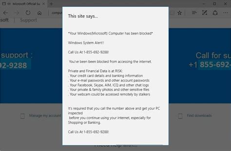 Remove Your Microsoft Computer Has Been Blocked Virus Support Scam