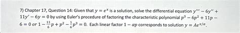 Solved Chapter Question Given That Y Ex Is A Chegg Com