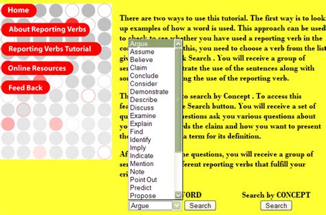 The Pull Down Menu For Querying The Database For Sample Sentences Download Scientific Diagram