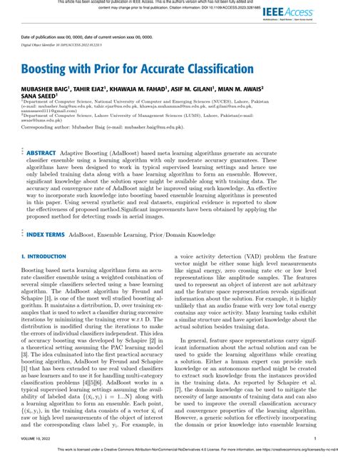 Pdf Boosting With Prior For Accurate Classification