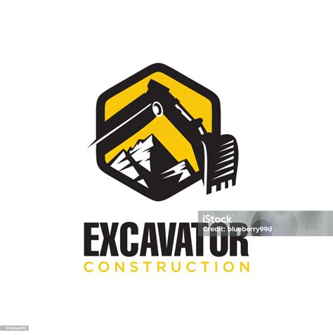 굴삭기 템플릿 벡터 그림입니다 건설 회사를위한 중장비 벡터 크리에이티브 굴삭기 및 백호 아이콘 엠블럼 심볼 아이콘에 대한 스톡 벡터 아트 및 기타 이미지 Istock