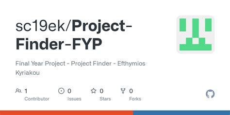Github Sc19ekproject Finder Fyp Final Year Project Project Finder