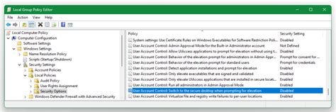how to disable the secure desktop when user account control uac prompts for elevation