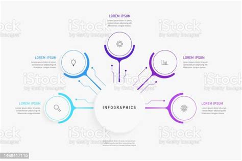 아이콘과 5가지 옵션 또는 단계가 있는 벡터 인포그래픽 레이블 디자인 템플릿입니다 프로세스 다이어그램 프레젠테이션 워크플로 레이아웃 배너 플로우 차트 정보 그래프에 사용할
