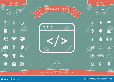 Code Editor Icon Stock Vector Illustration Of Internet 118287486