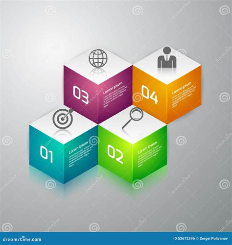 Vector Illustration Infographics 3d Cubes Stock Vector Illustration Of Info Reflection 53672396