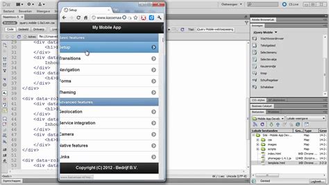 Mobiele Apps Ontwikkelen Met Dreamweaver Jquery Mobile En Phonegap Youtube