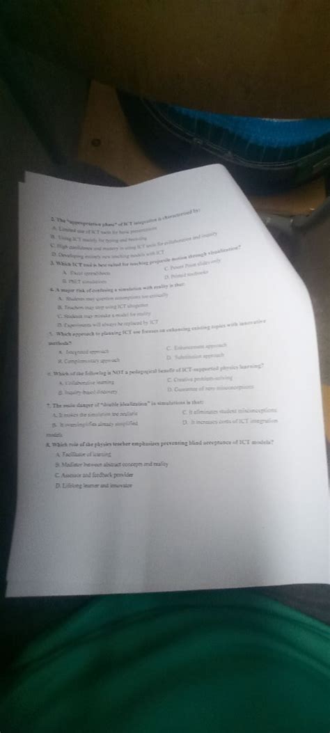 The Appropriation Phase Of Ict Integration Is Characterized By A Limi