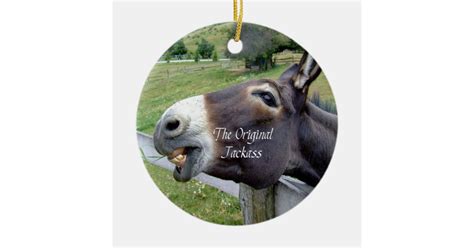 The Original Jackass Funny Donkey Mule Farm Animal Ceramic Ornament