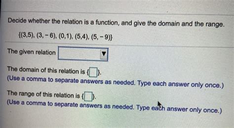 Solved Decide Whether The Relation Is A Function And Give