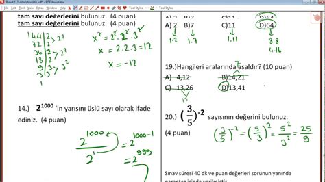 8 Sınıf Matematik 1 Dönem 1 Yazılı Hazırlık Soruları Ve Çözümleri