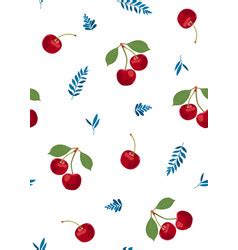 Cute Cherry Seamless Pattern Good For Textile Vector Image