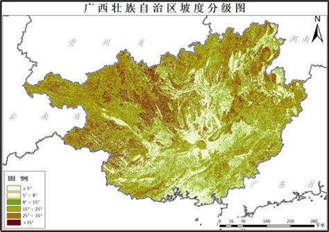广西壮族自治区坡度数据 地理遥感生态网