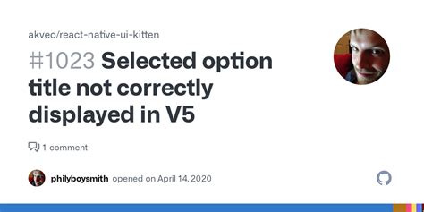 Selected Option Title Not Correctly Displayed In V Issue