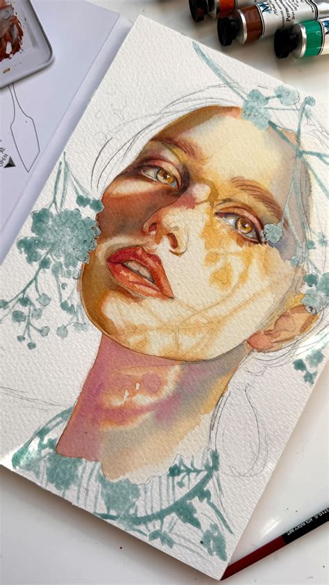 Темная кожа в акварели🎨 Сегодня приступила к этой работе сложность заключается в том чтобы