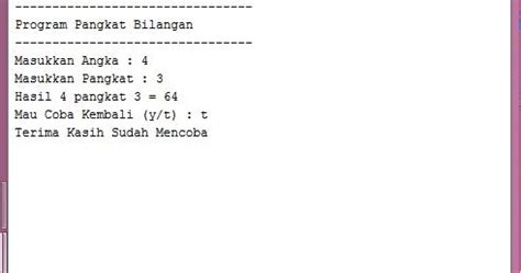 Program JAVA Menghitung Pangkat BlueJ