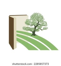 Open Book Beautiful Tree Stock Vector Royalty Free Shutterstock