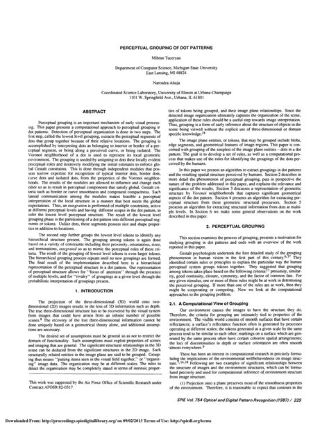 Pdf Perceptual Grouping Of Dot Patterns
