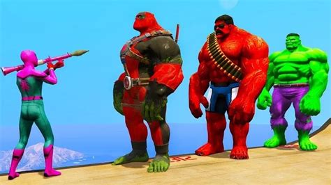 Gta 5 Человек паук против Халка дэдпула против Красного и зеленого Халка 14 — Видео от