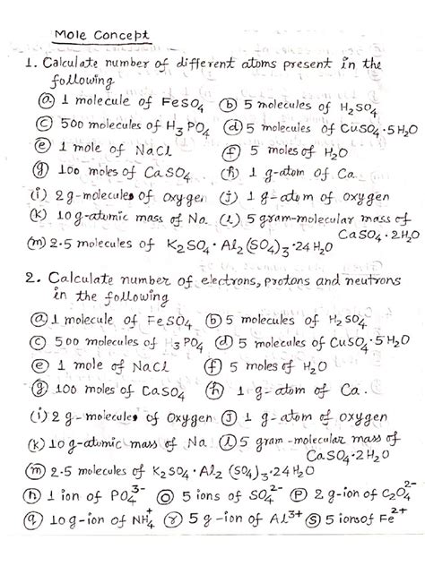 mole concept questions iit jee pdf