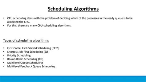 Scheduling Algorithms Pptx