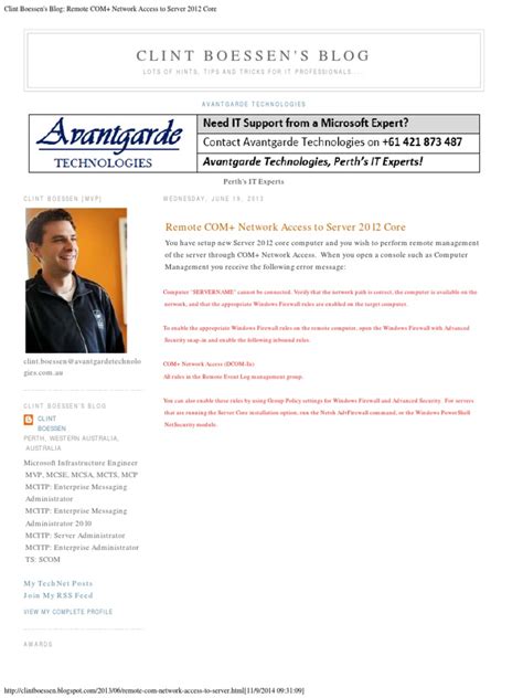 clint boessen s blog remote com network access to server 2012 core