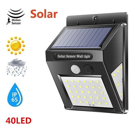야외 태양광 발전 조명 모션 센서 햇빛 Ip 65 방수 경로 벽 램프 정원 조경 장식 40 Led 태양광 램프