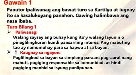 Gawain Panuto Ipaliwanag Ang Bawat Turo StudyX