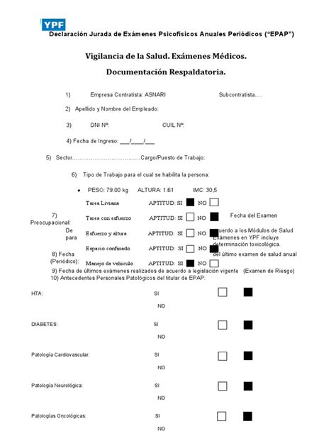 Formulario 7 Nuevo Declaración Jurada Sobre Epap Pdf