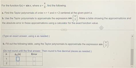 solved for the function f x sinx ﻿where a π6 ﻿find the