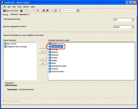 kb19727 how to build a custom subtotal that calculates as a metric and