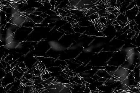 Premium Photo Broken Cracked Black Glass Texture Background